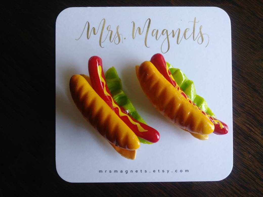 Hotdog Magnets Set of 2 Fridge Magnets Decorative - Etsy