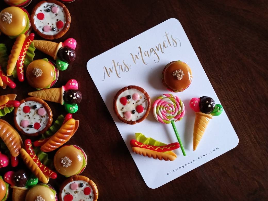 Kitchen & Dining Home & Living Refrigerator Magnets Set of 5 Junk Food ...