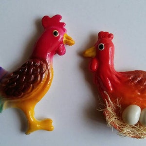 Chicken Magnets Set of 2 Fridge Magnets Decorative Magnets Cute Magnets ...