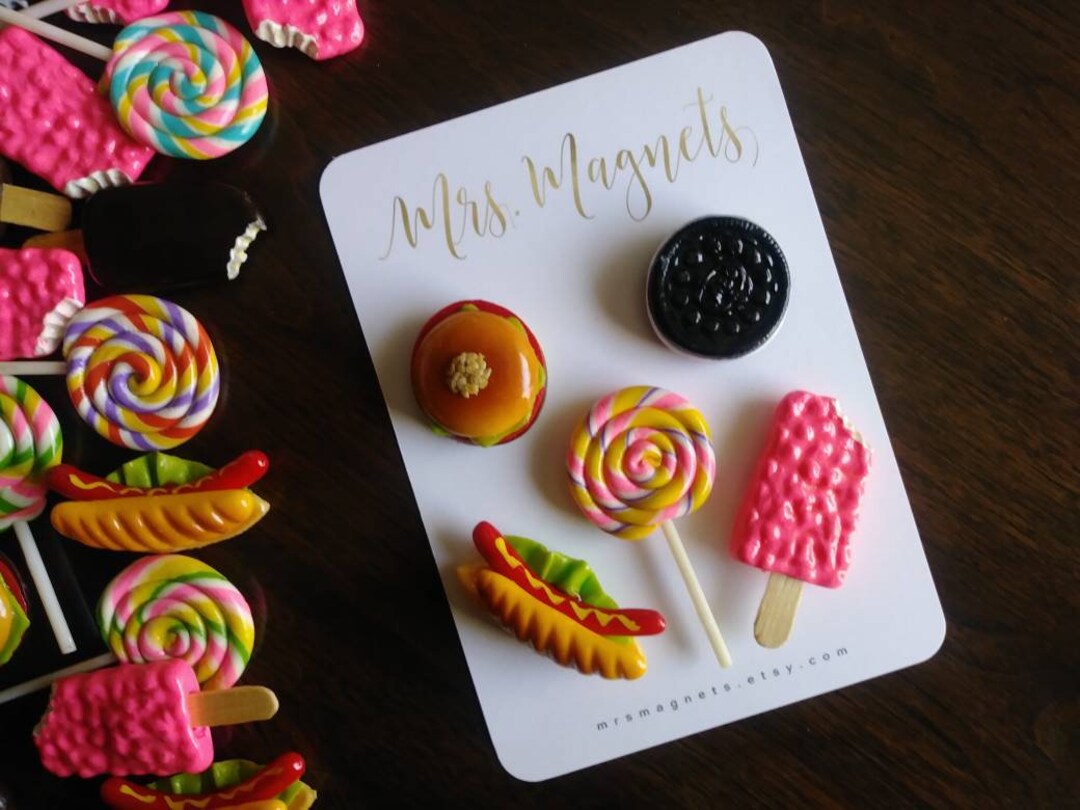 Junk Food Magnets Set of 5 Fridge Magnets Decorative Magnets Cute ...