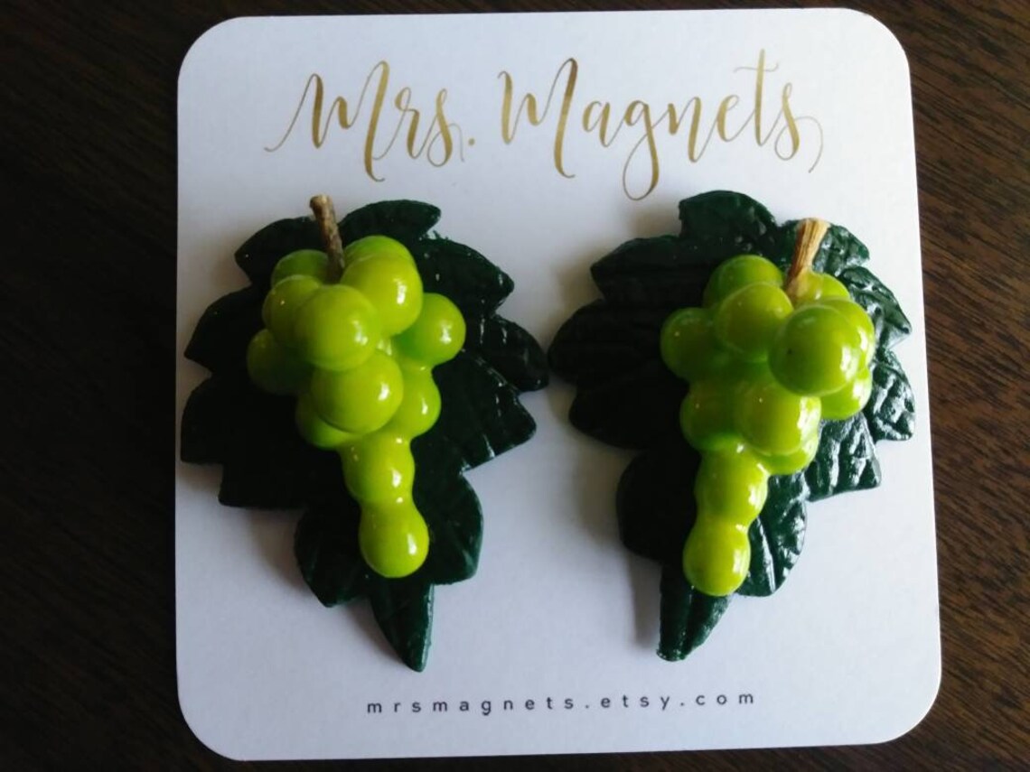 Green Grapes Magnets Set of 2 Fridge Magnets Decorative - Etsy