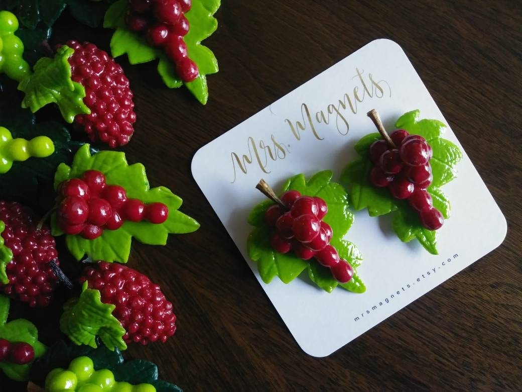 Red Grapes Magnets Set of 2 Fridge Magnets Decorative - Etsy