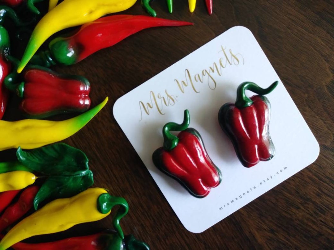 Red Bell Pepper Magnets Set of 2 Fridge Magnets - Etsy