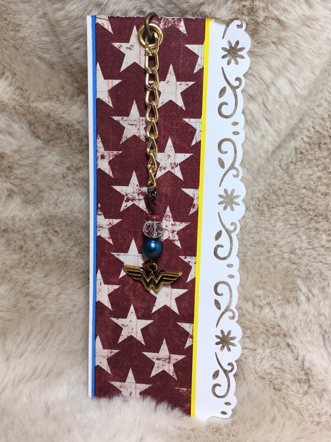 Wonder Woman Bookmark With Filigree Trim - Etsy