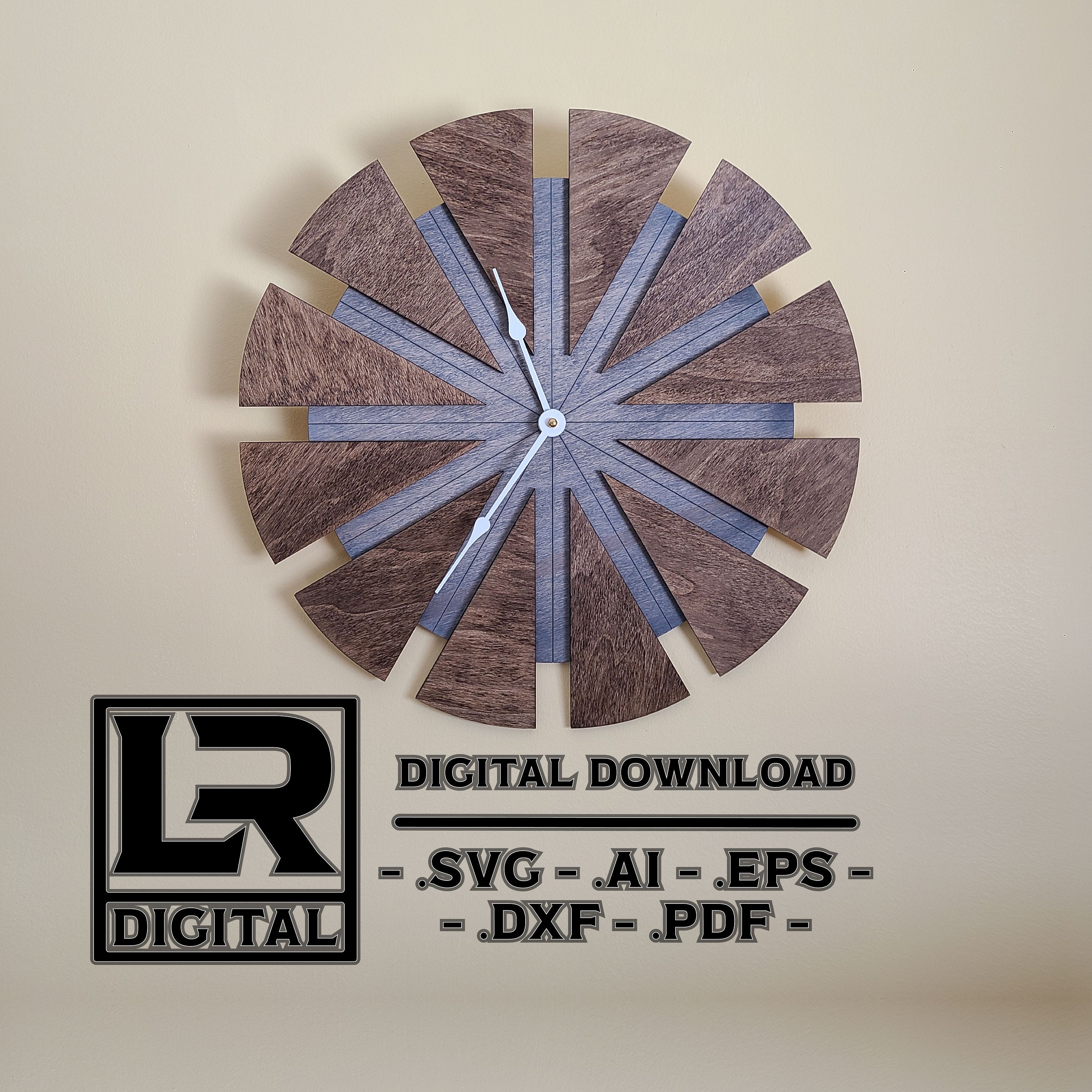 Geometric Triangle Wall Clock - Digital Download - Etsy