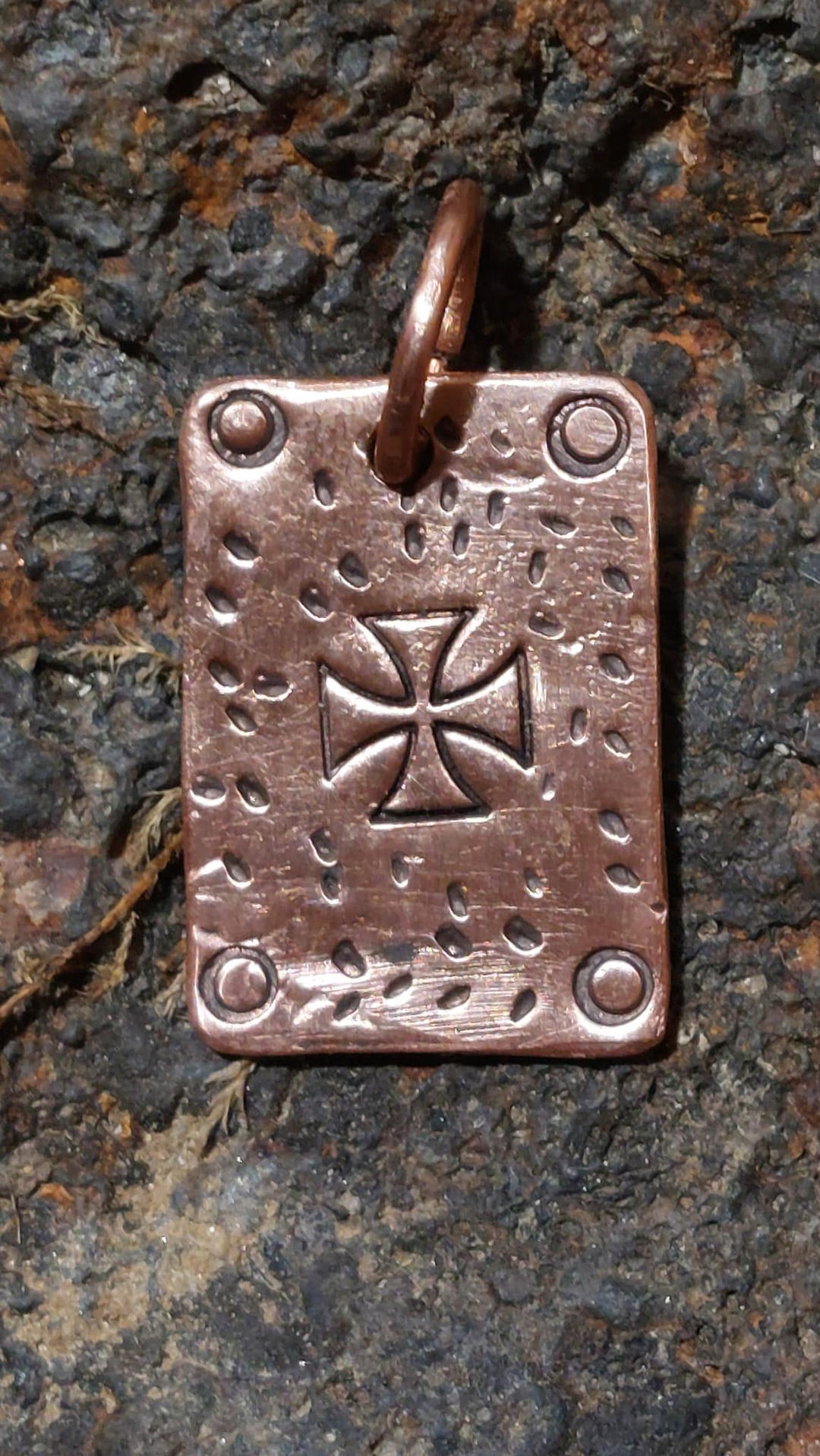 Handcrafted Templar Cross Pendant, Solid Copper, Medieval, Cross Pattée ...