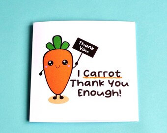 Carrot Thank You Card - Etsy