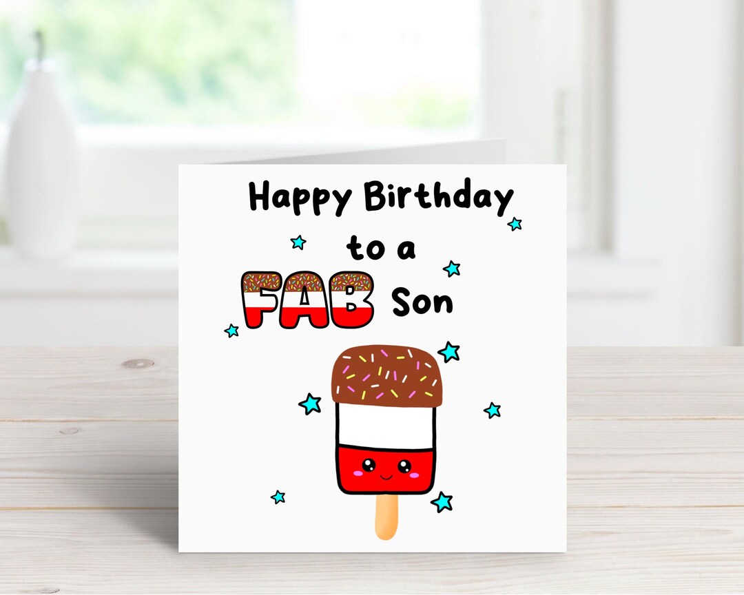 Personalised Happy Birthday to A Fab Son Birthday Card - Etsy