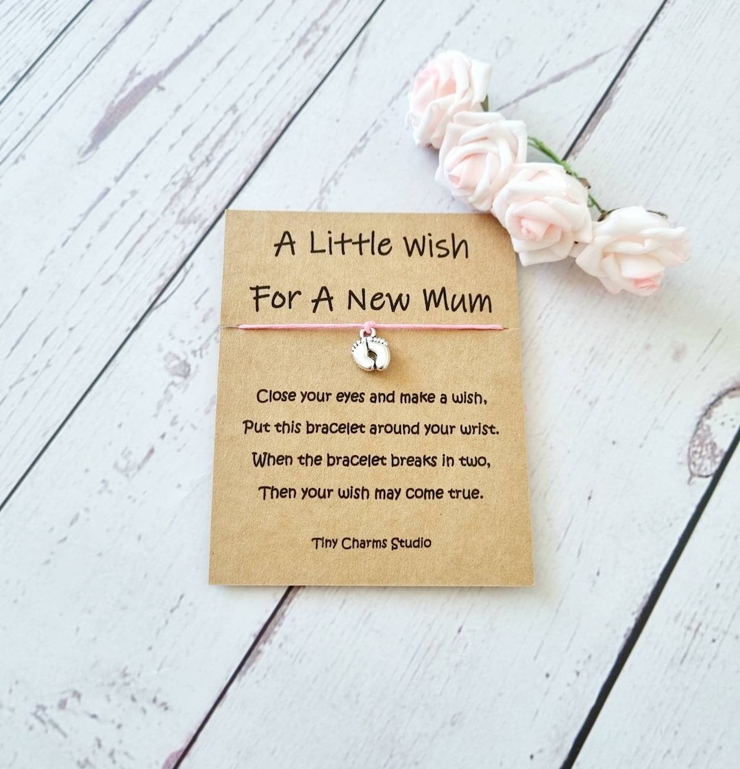 A Little Wish for A New Mum Wish Bracelet, Baby Shower Gift, Mummy to ...