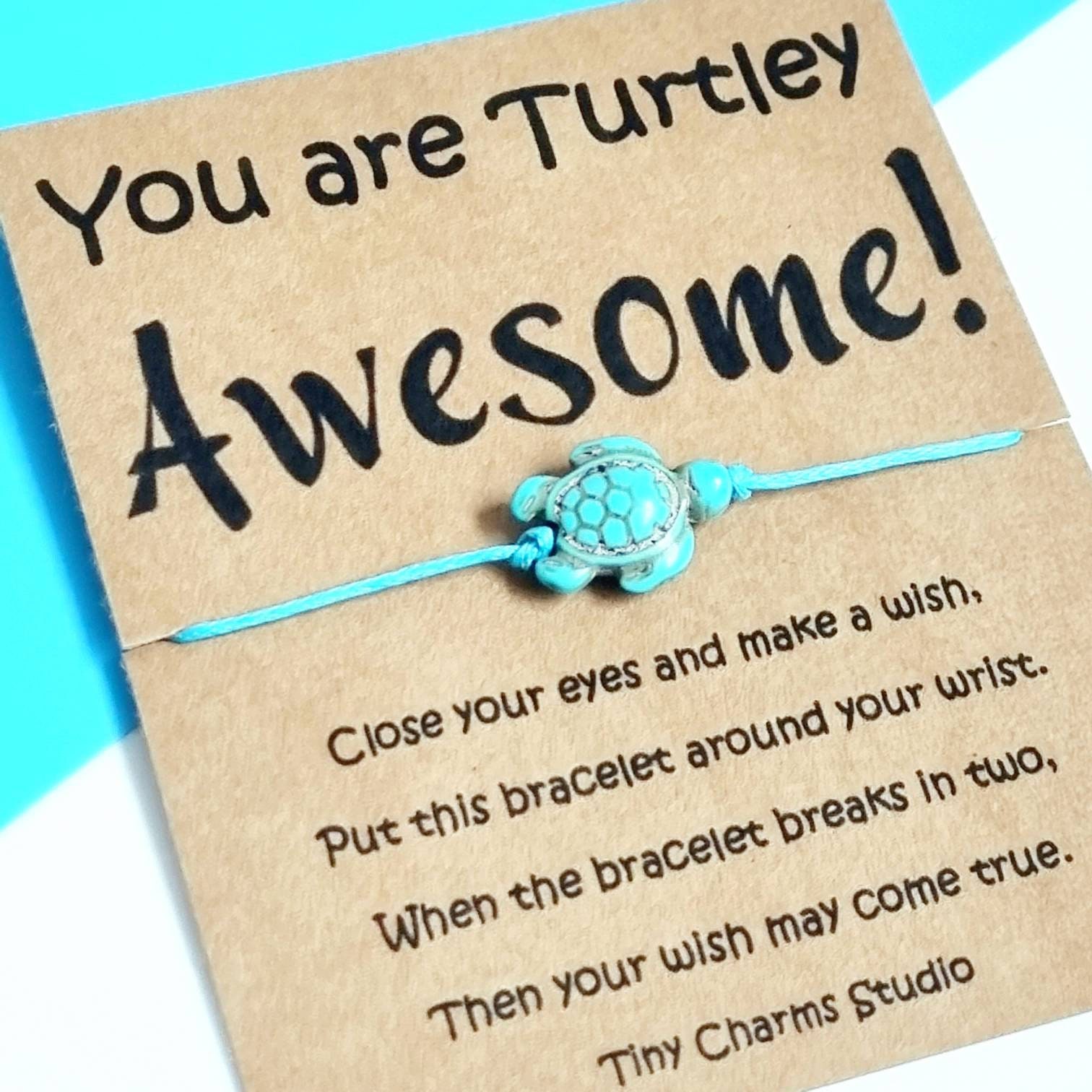 You Are Turtley Awesome Wish Bracelet Turtle Bracelet Sea | Etsy