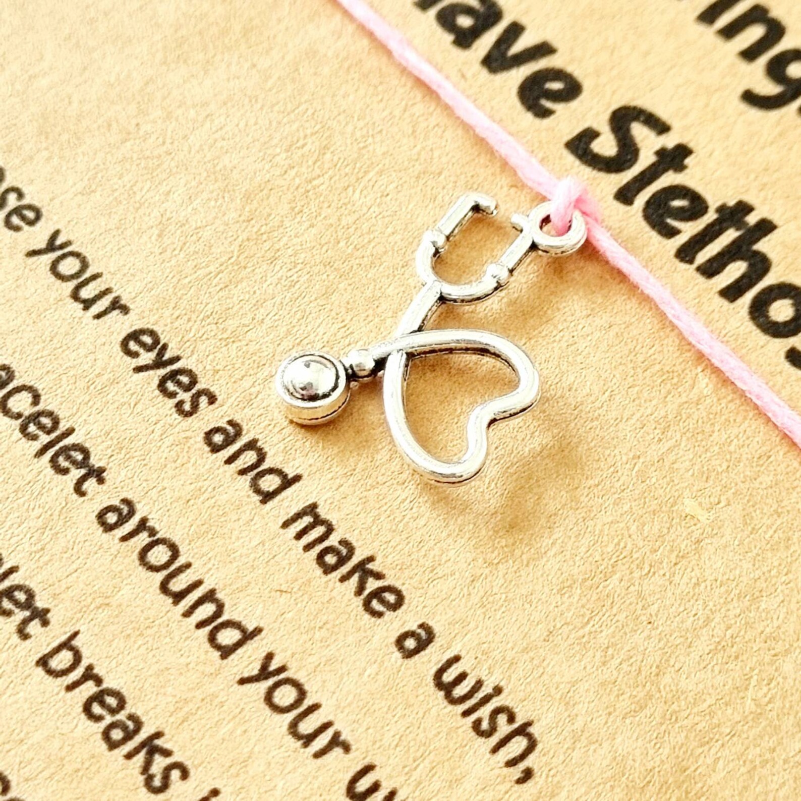 Stethoscope Charm Wish Bracelet, Nurse, Doctor Bracelet, Health Care ...