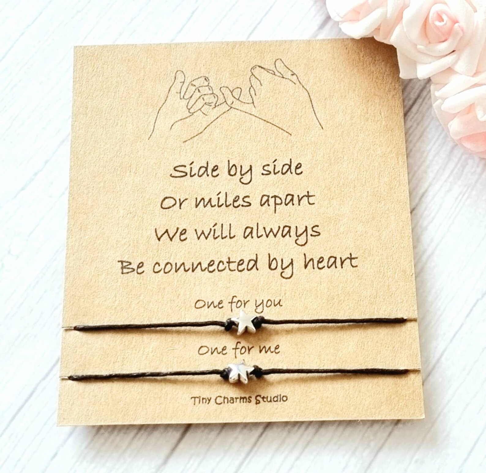 Set of 2 Long Distance Bracelets, Friendship Bracelet, Best Friend Gift ...