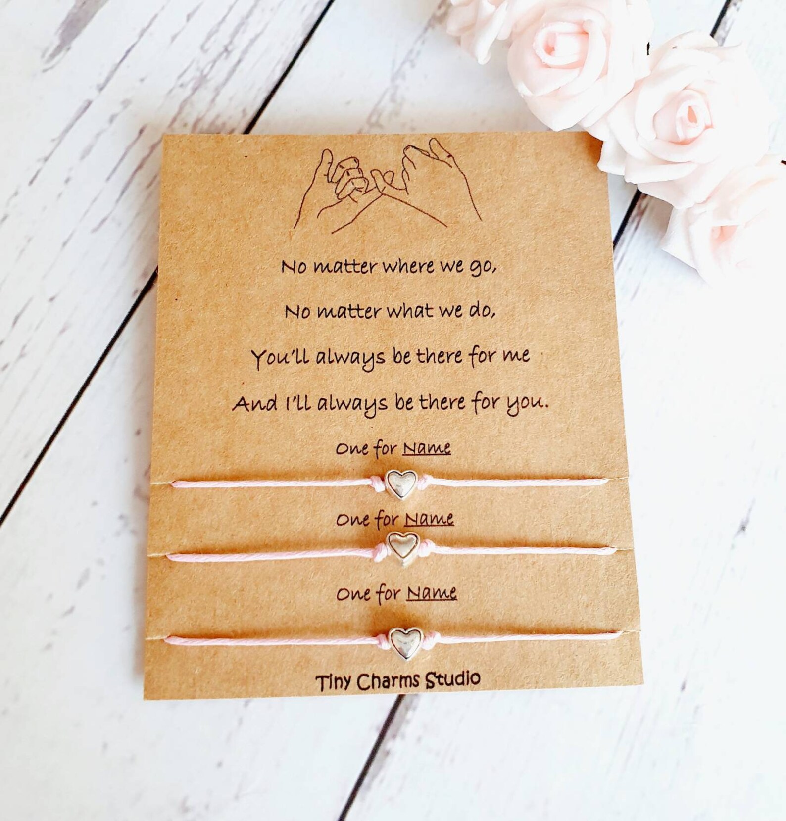 Set of 3 Pinky Promise Bracelet Set Friendship Bracelet Best - Etsy UK