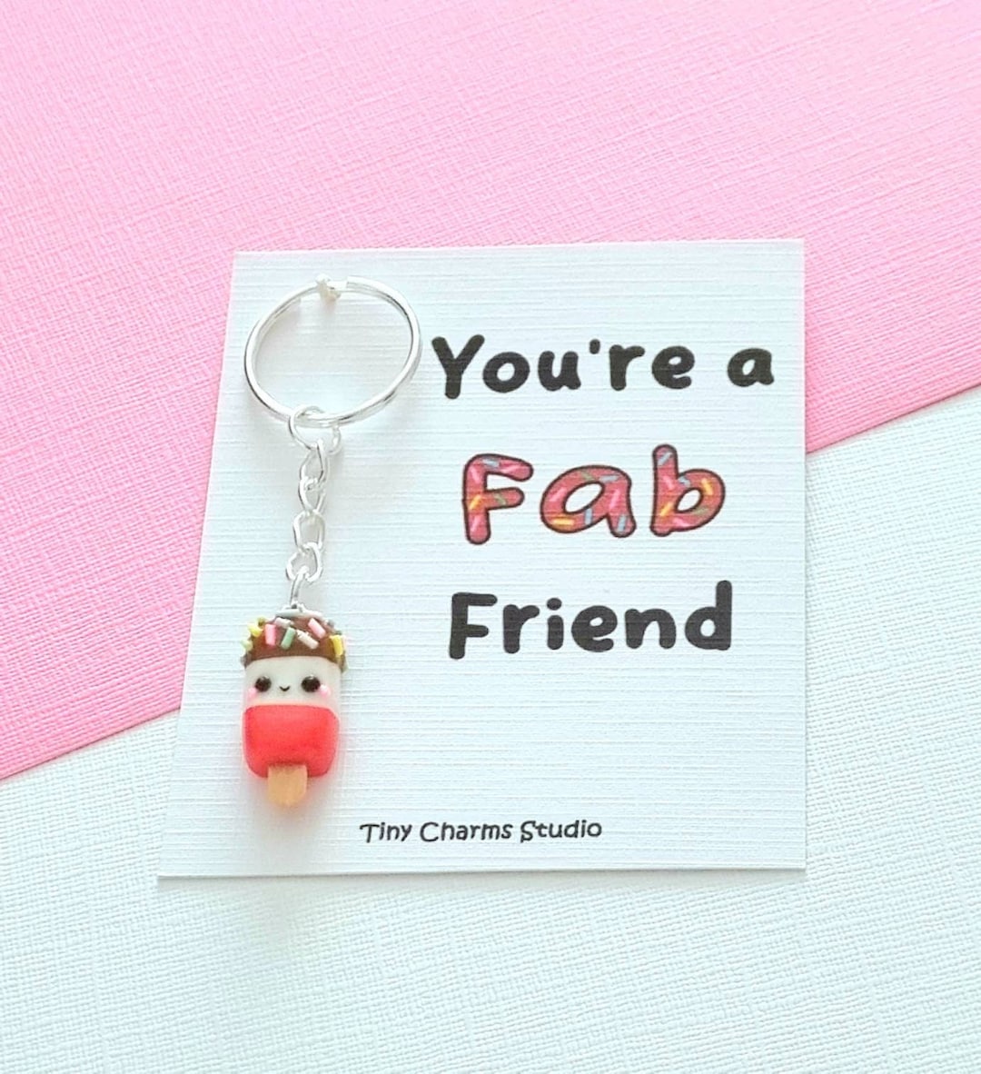 You're Fab Friend Kawaii Fab Lolly, Polymer Clay Charm, Friendship Gift ...