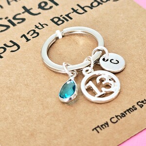 To an Amazing Sister Happy 13th Birthday Personalised Keyring ...