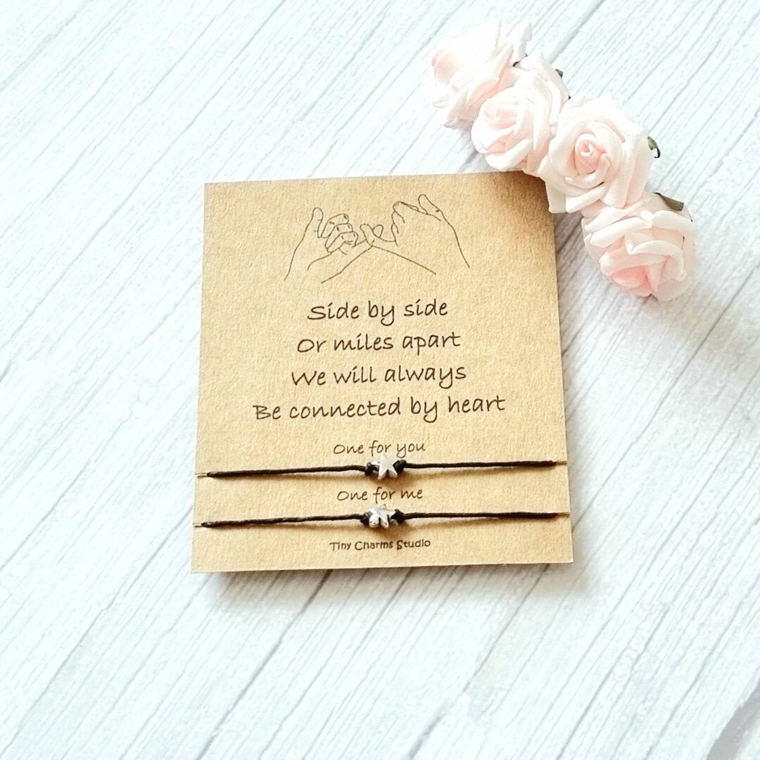 Set of 2 Long Distance Bracelets, Friendship Bracelet, Best Friend Gift ...