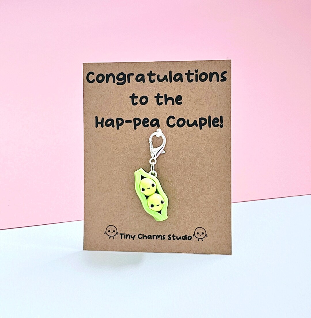 Congratulations to the Hap-pea Couple Two Peas in A Pod Keychain Charm ...