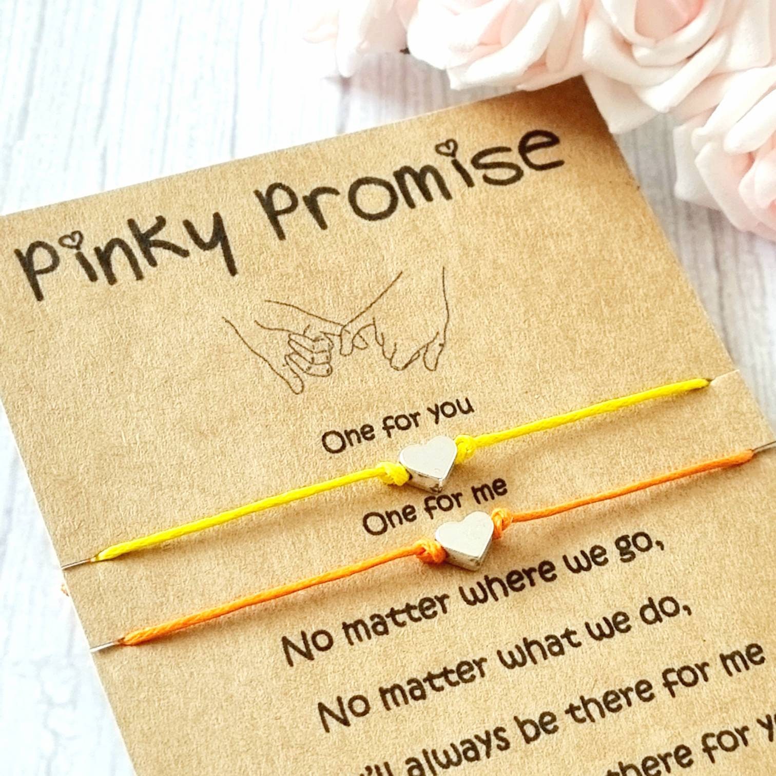 Set of 2 Pinky Promise Bracelets BFF Best Friends Friendship | Etsy