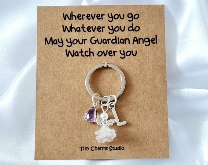 Guardian Angel Keyring, Guardian Angel Gift, Personalised Keyring - Etsy