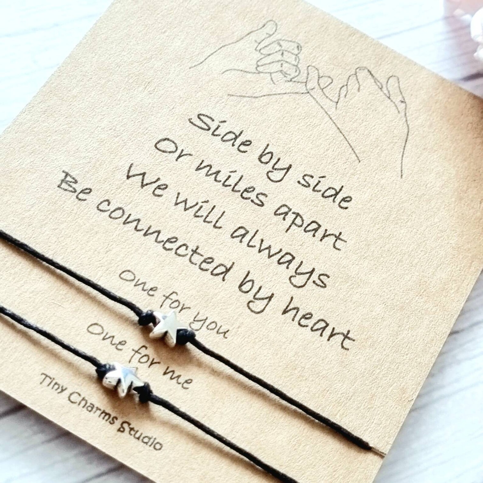 Set of 2 Long Distance Bracelets, Friendship Bracelet, Best Friend Gift ...