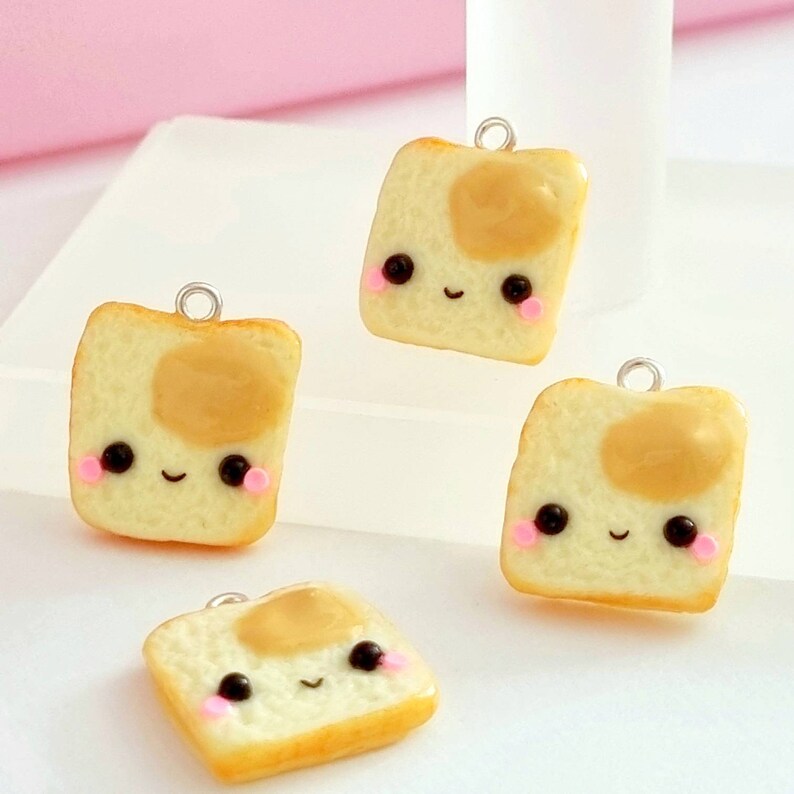 Kawaii Peanut Butter on Toast Polymer Clay Charm Miniature - Etsy