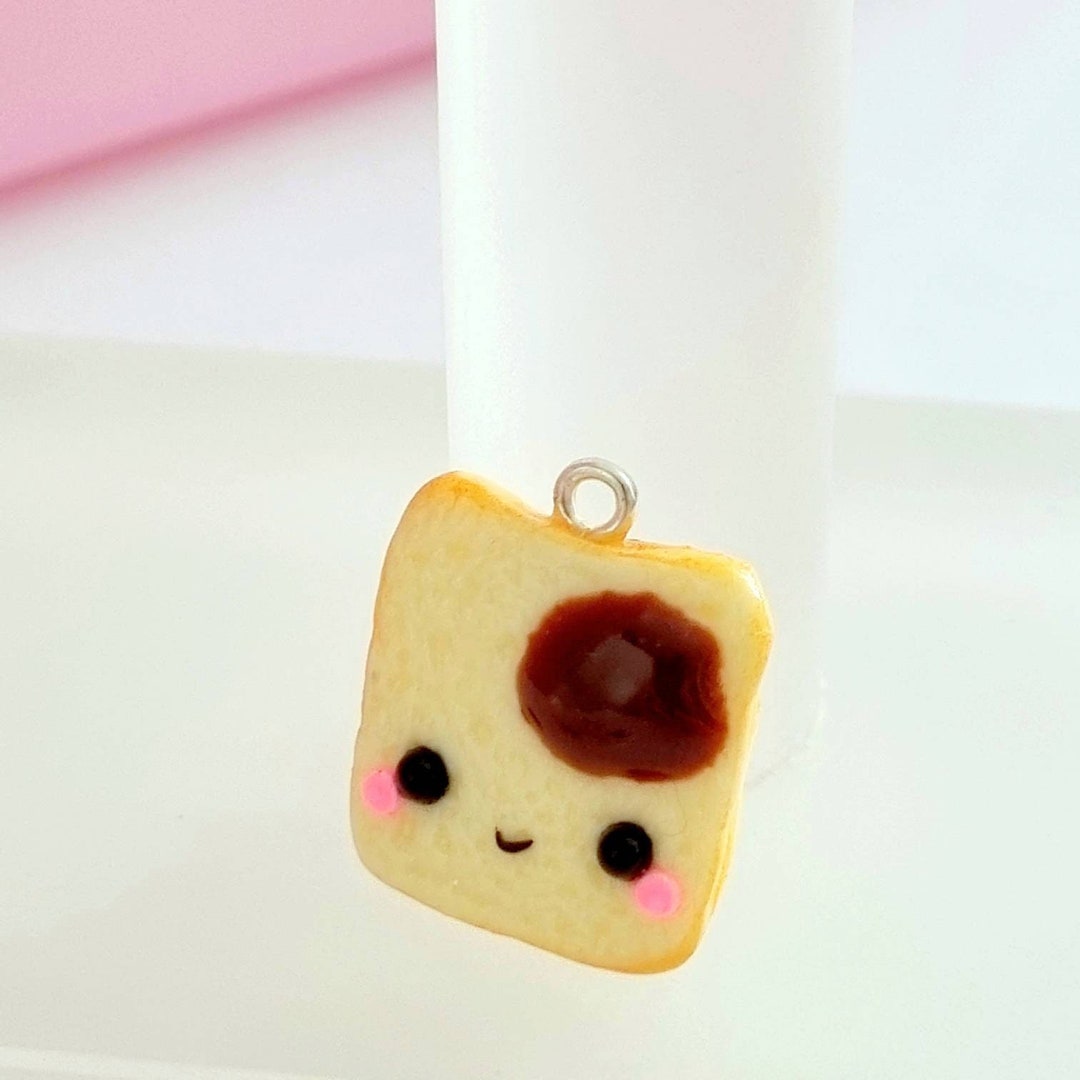 Kawaii Chocolate Spread on Toast Polymer Clay Charm, Miniature Food ...