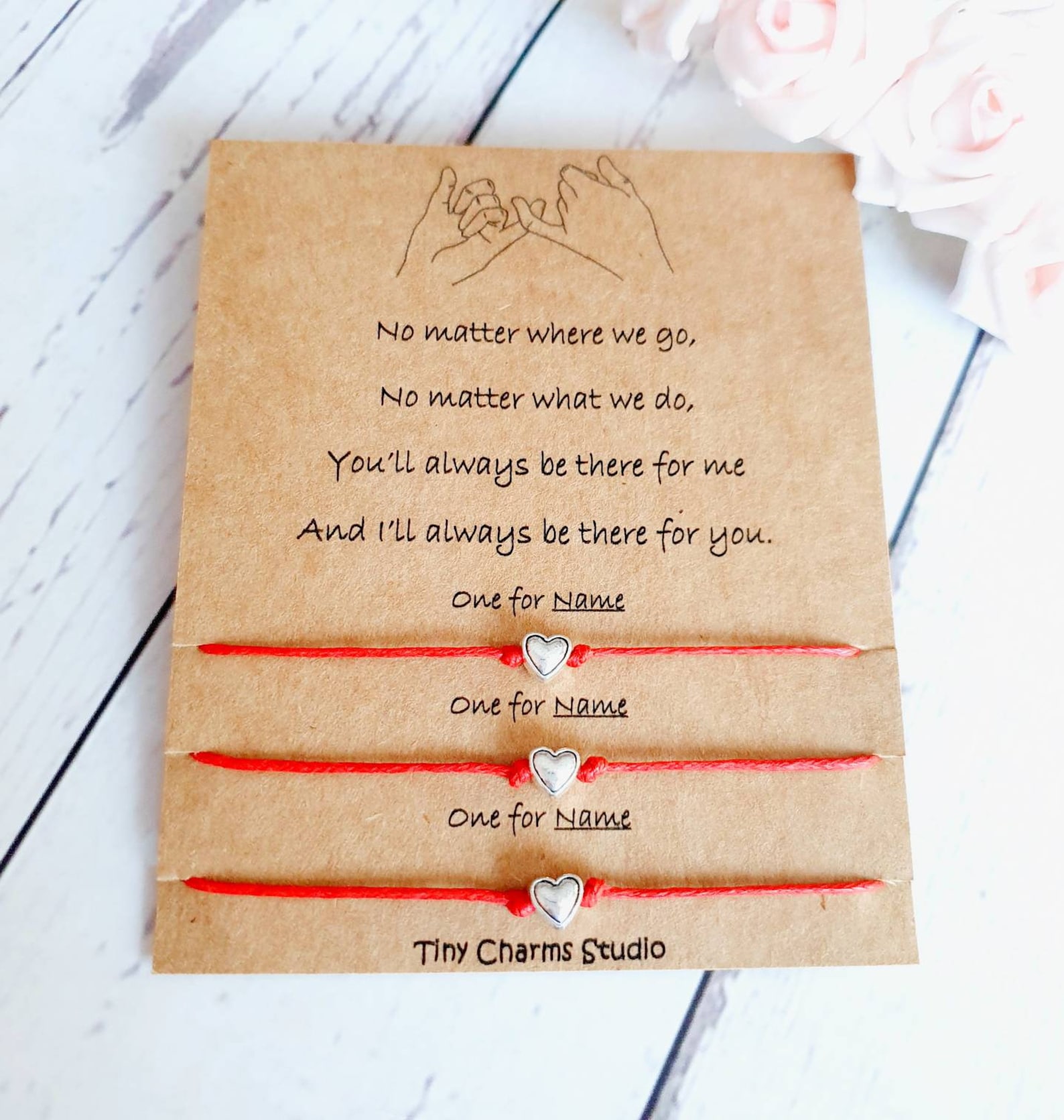 Set of 3 Pinky Promise Bracelet Set Friendship Bracelet Best | Etsy