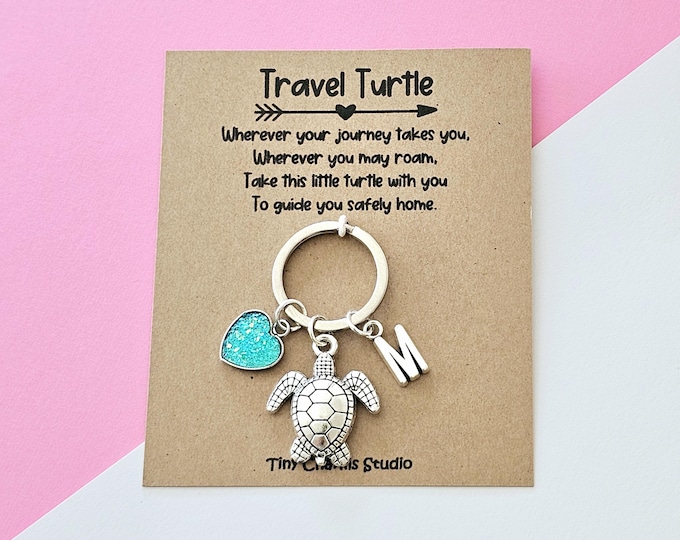 Large or Small Personalized Turtle Keychain, Glow in the Dark Turtle ...