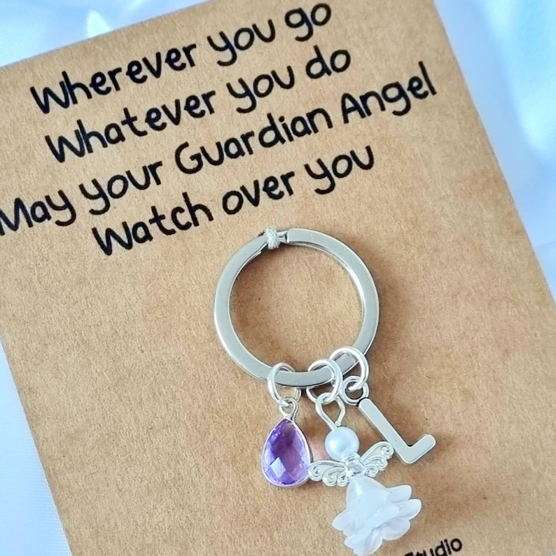 Guardian Angel Keyring Guardian Angel Gift Personalised - Etsy