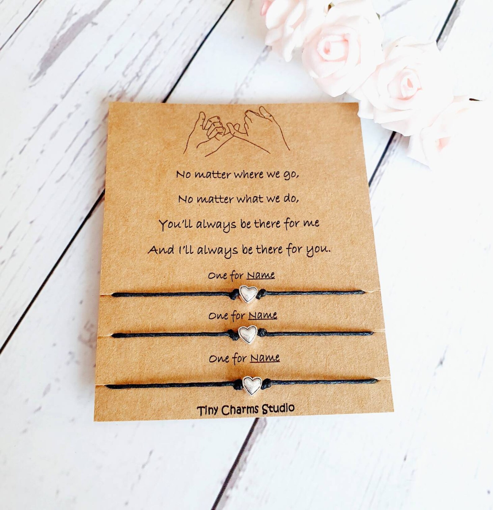 Set of 3 Pinky Promise Bracelet Set Friendship Bracelet Best - Etsy UK