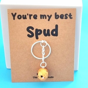 Kawaii Potato Clay Charm Keychain, You're My Best Spud, Birthday Gift ...