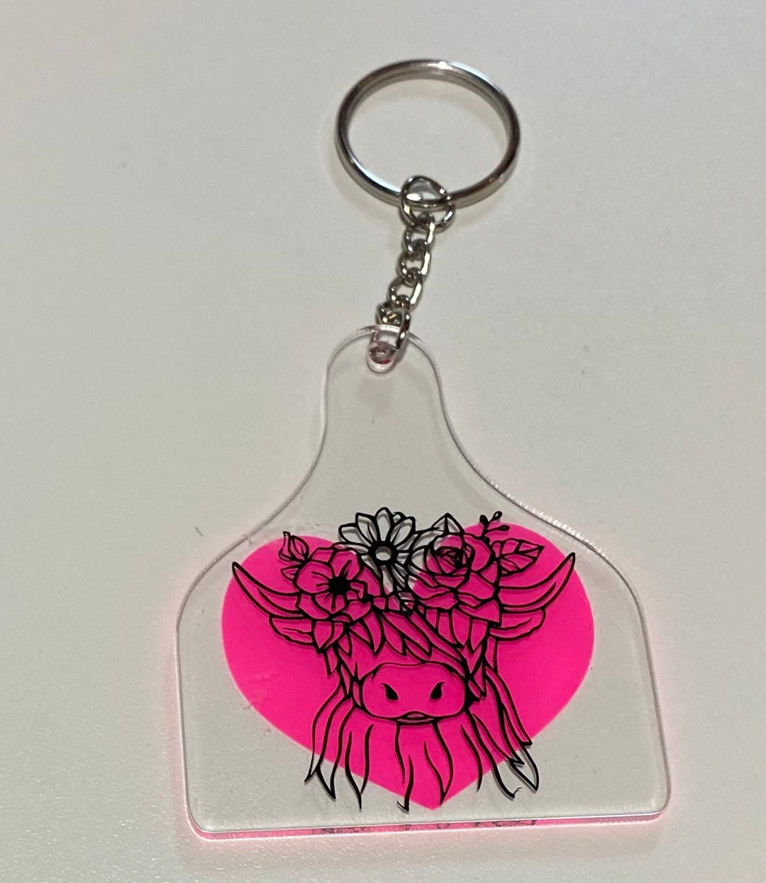 Cattle Ear Tag Keychain - Etsy