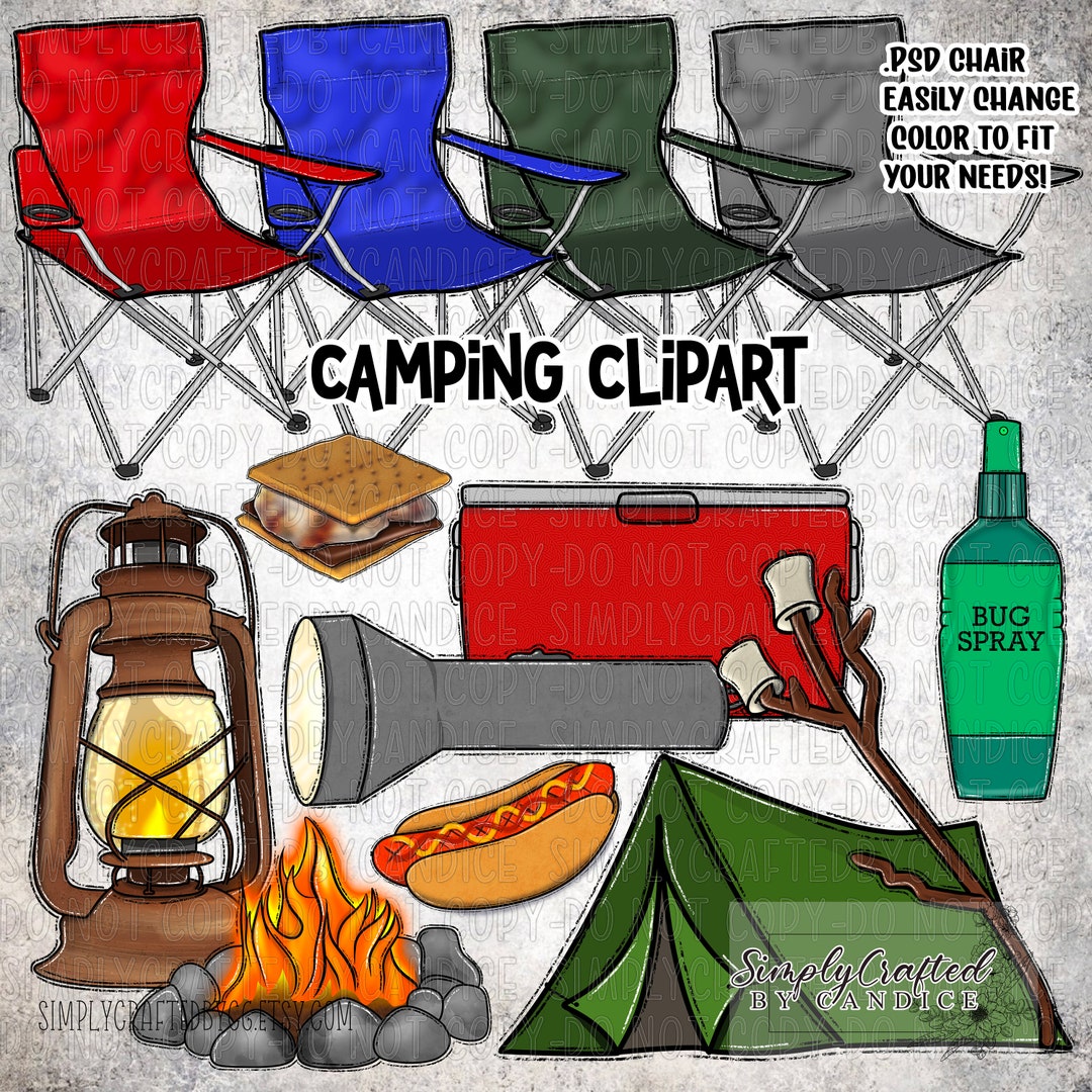 Camping Clipart Bundle, Camping Clipart, Camping, Camp Fire, S'mores ...