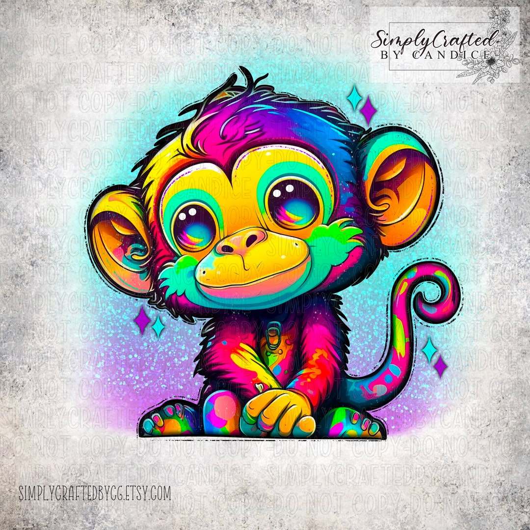 Colorful Monkey Clipart Element, Monkey Clipart, Element, Clipart ...