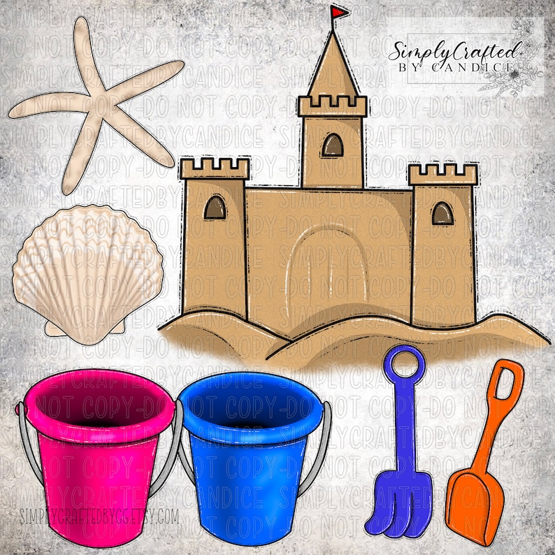 Beach Clipart Bundle Summer Clipart Beach Clipart Beach - Etsy