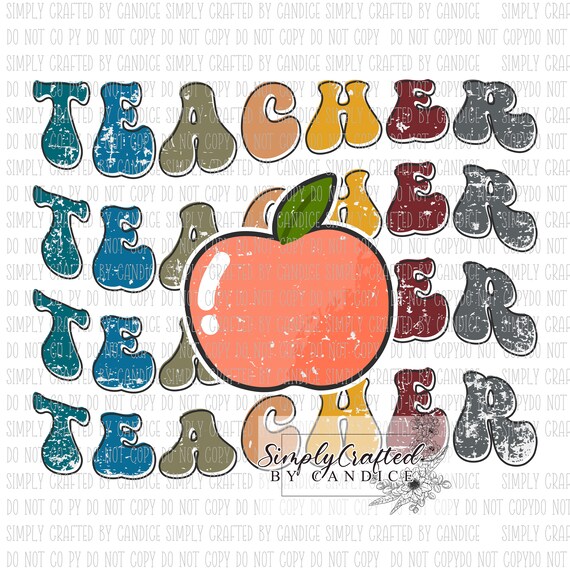 Teacher Apple Teacher Design Teacher Appreciation Teach - Etsy