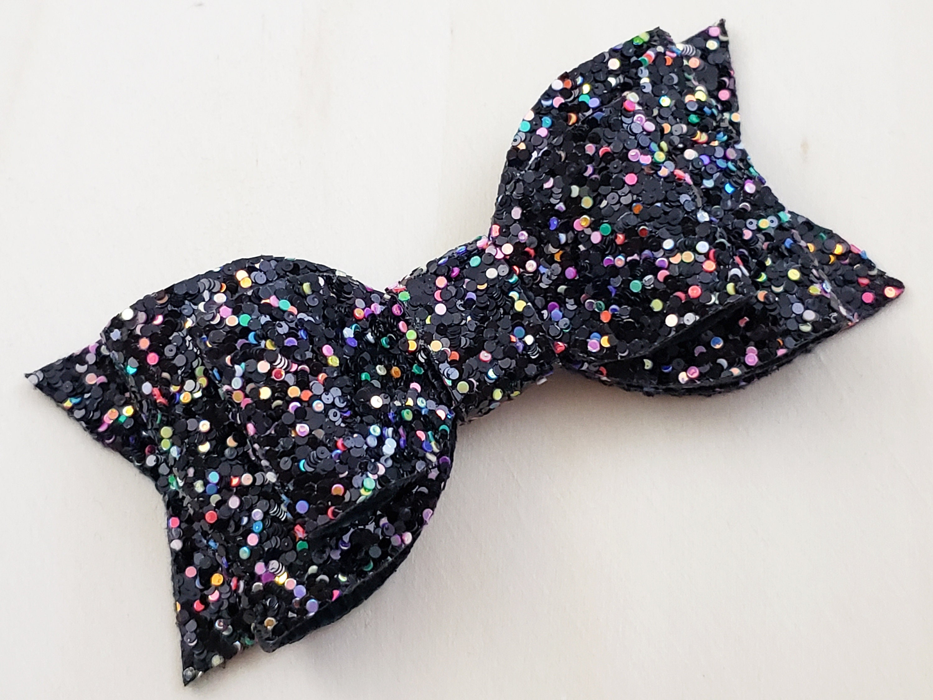 Fiocco per capelli glitter arcobaleno nero fiocco per capelli - Etsy Italia