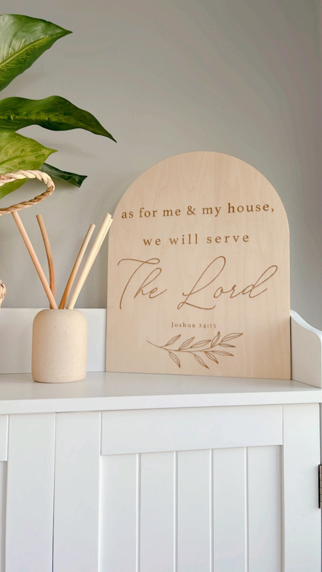 As for Me and My House- Arched Sign - Etsy