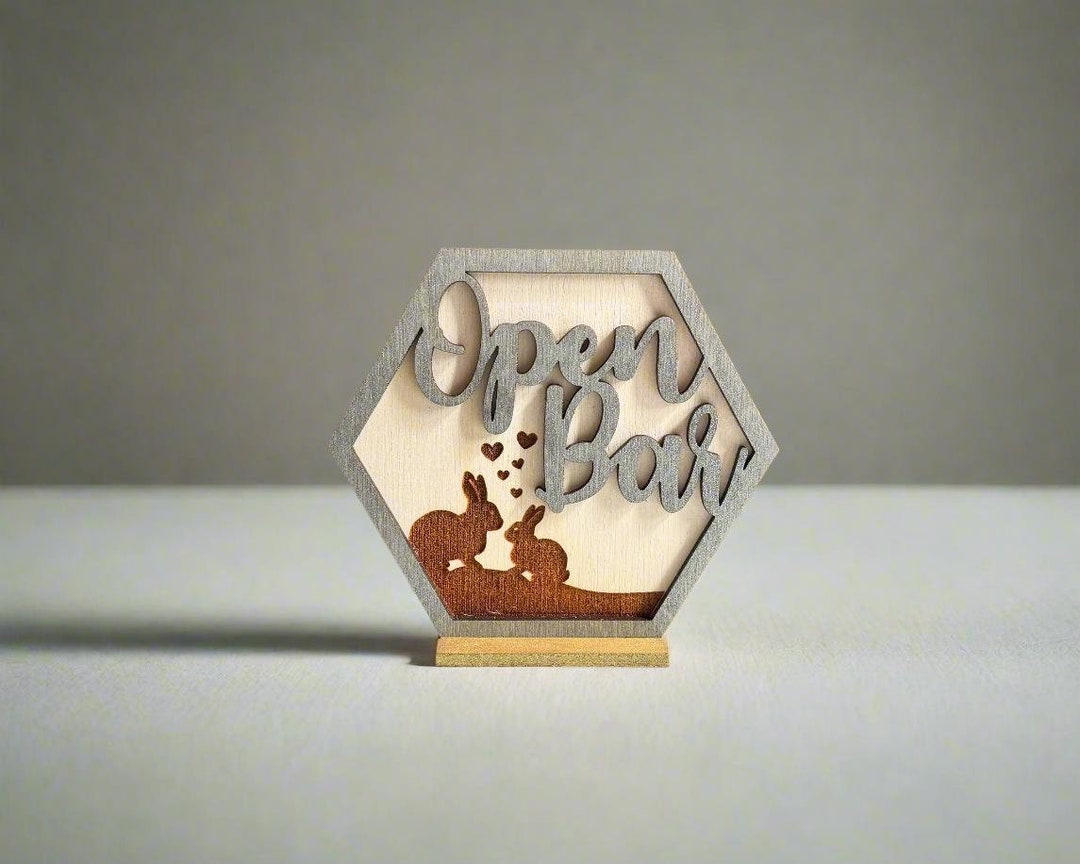 Laser Cut Wedding Signs for Wedding - Wooden Wedding Open Bar Sign for ...