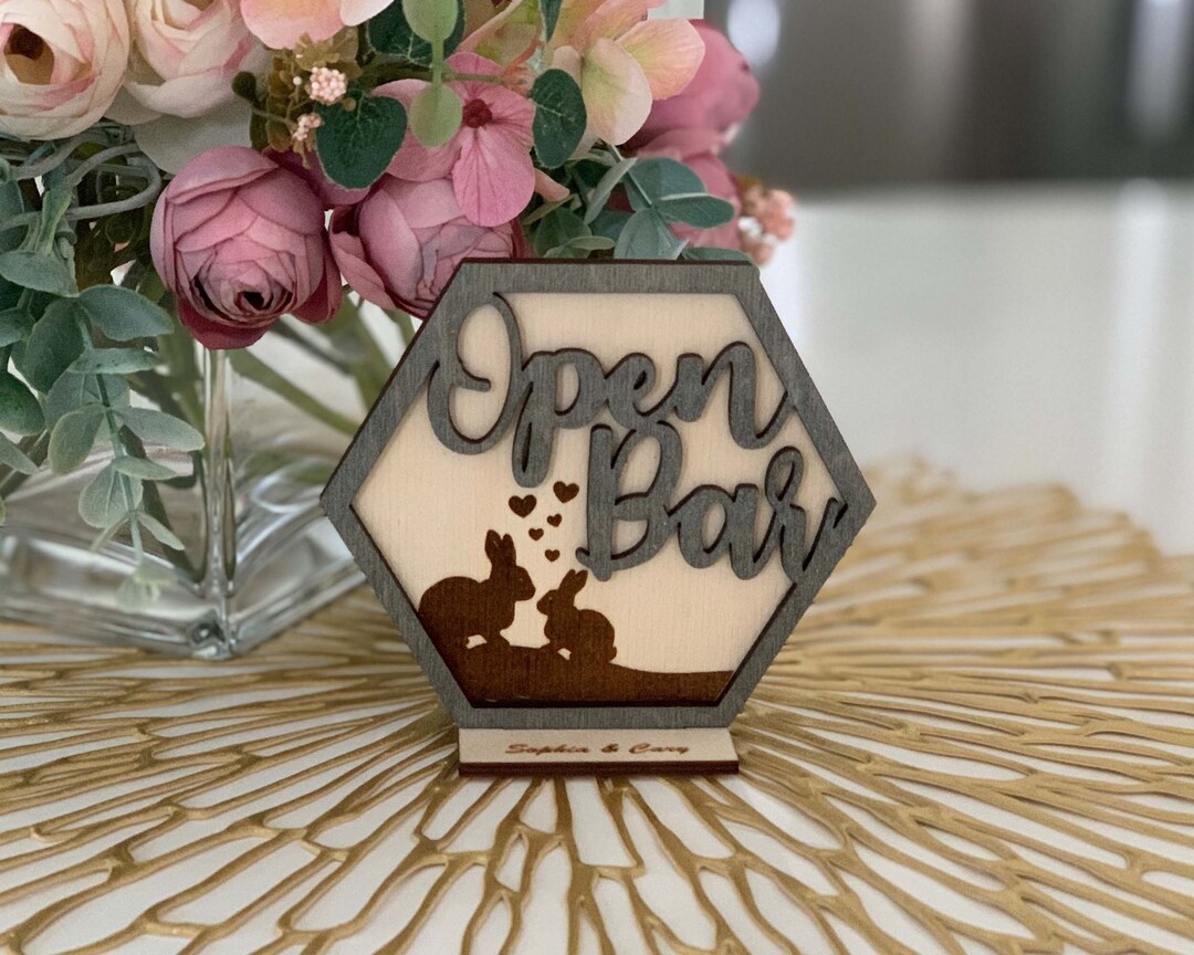 Laser Cut Wedding Signs for Wedding Wooden Wedding Open Bar - Etsy