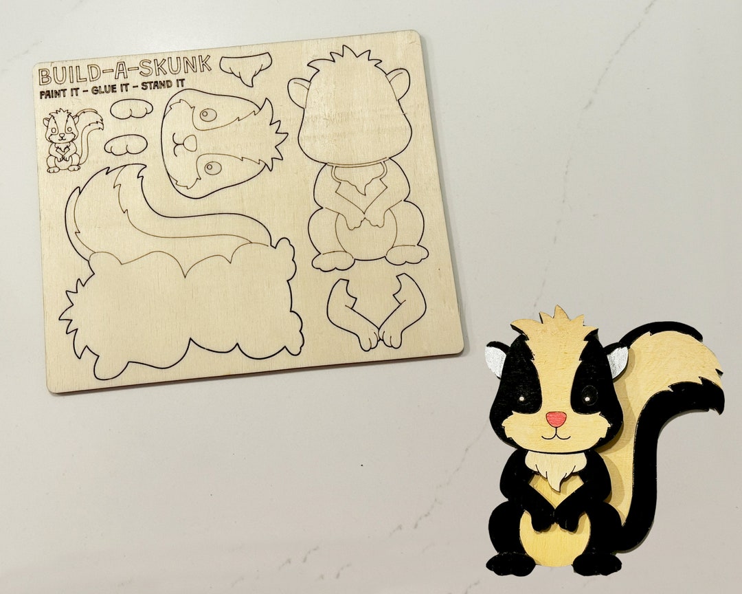 Skunk Wooden Toys for Kids Birthday Gift Diy Kits 3d Puzzle Gifts for ...