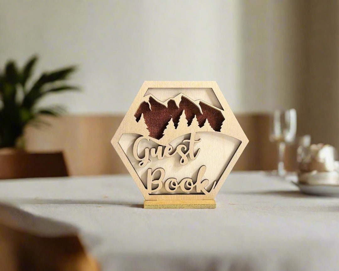 Laser Cut Wedding Signs for Wedding - Wooden Wedding Guest Book Sign ...