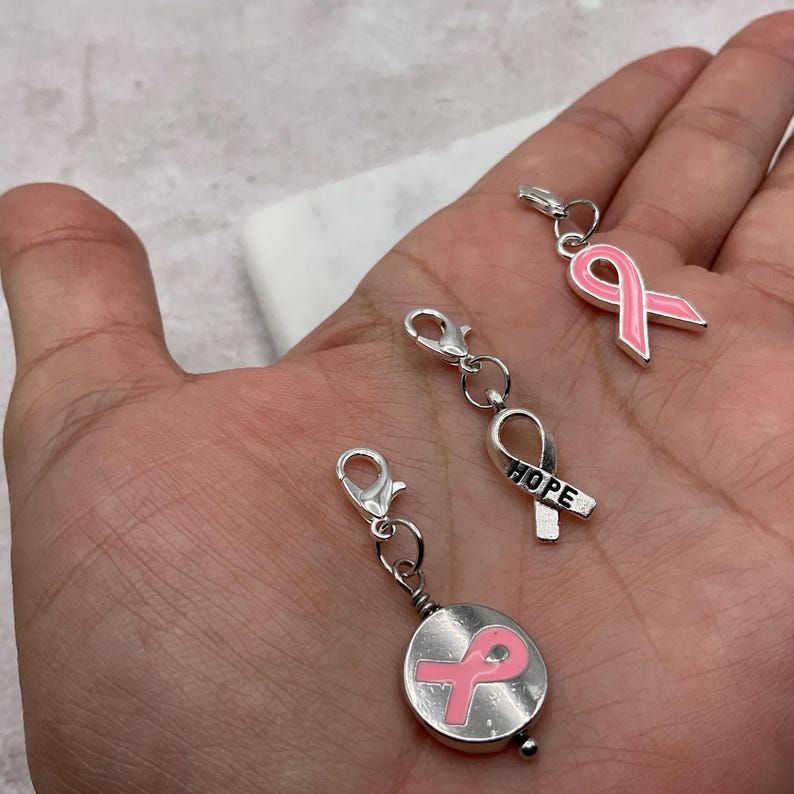 Assorted Cancer Ribbon Silver Tone Clip On. Disease Awareness Backpack ...