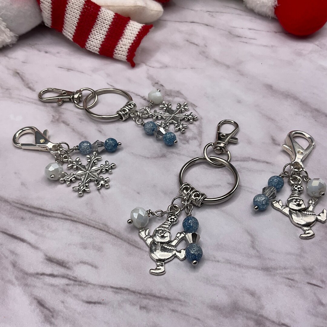 Snowflake Key Chain. Snowman Keychain. Winter Keychain. Christmas ...