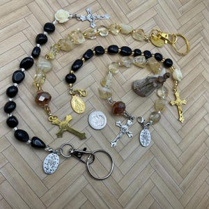 Keychain One Decade Rosary. Catholic Bag Charm. Christian Purse Clip on ...