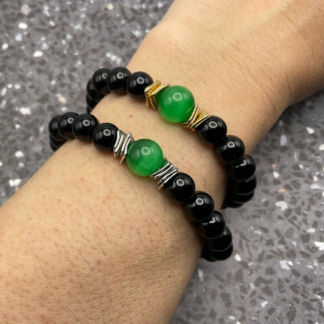 May Emerald Green Birthstone Color Beaded Stretch Bracelet. Birthstone ...