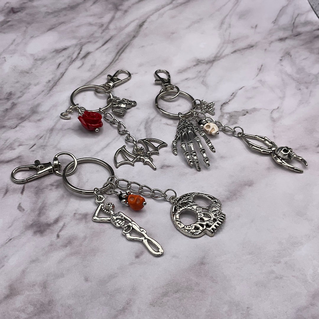 Halloween Hanging Skeleton Keychain. Skeletons Keychain. Vampire Key ...