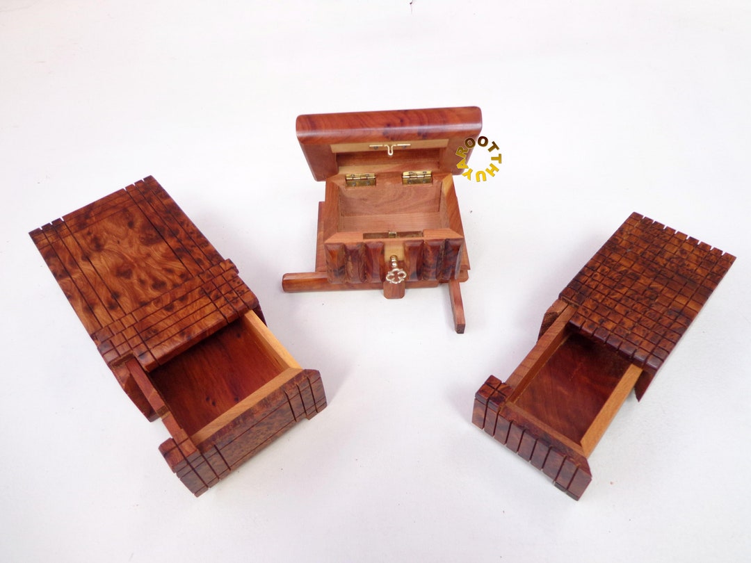 Thuya Wood Puzzle Box Set – Moroccan Secret Jewelry Box - Etsy Australia
