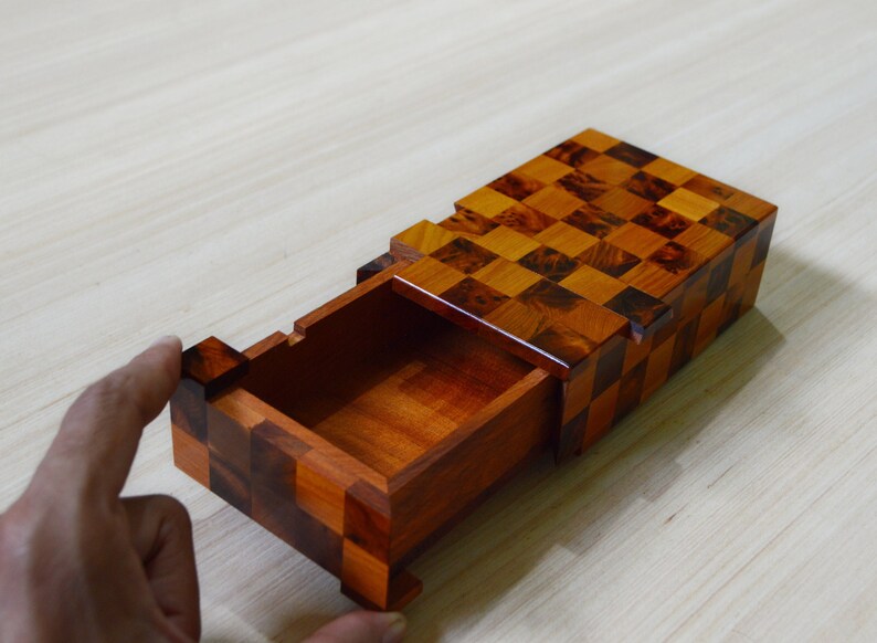 Handmade Thuya Wood Puzzle Box: Moroccan Secret Jewelry Storage - Etsy