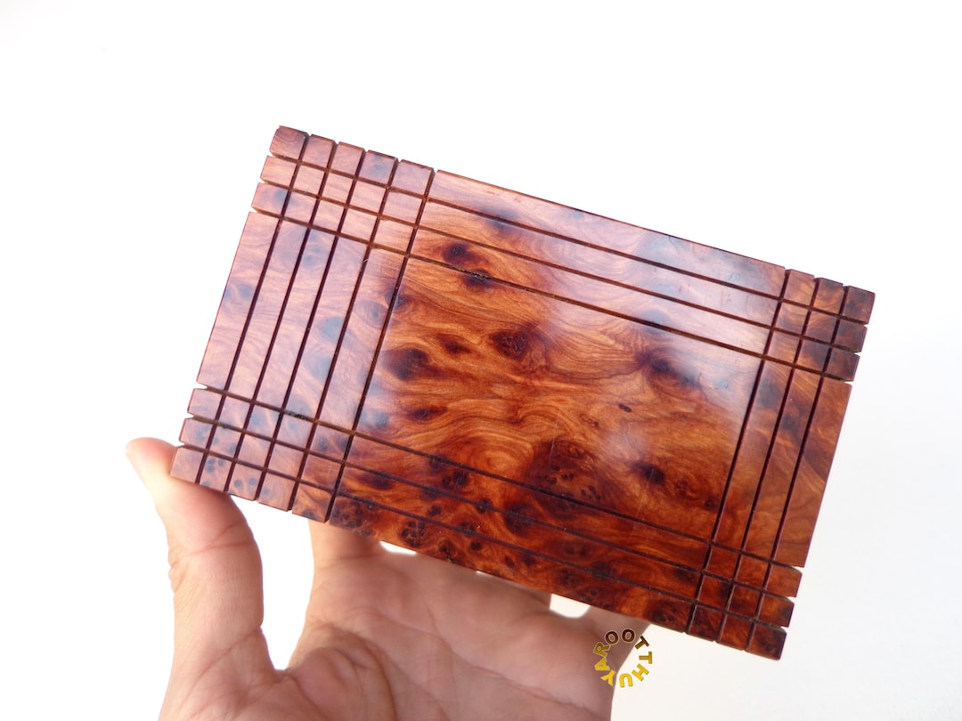 Thuya Wood Secret Puzzle Box: Moroccan Jewelry Keepsake, Handmade - Etsy